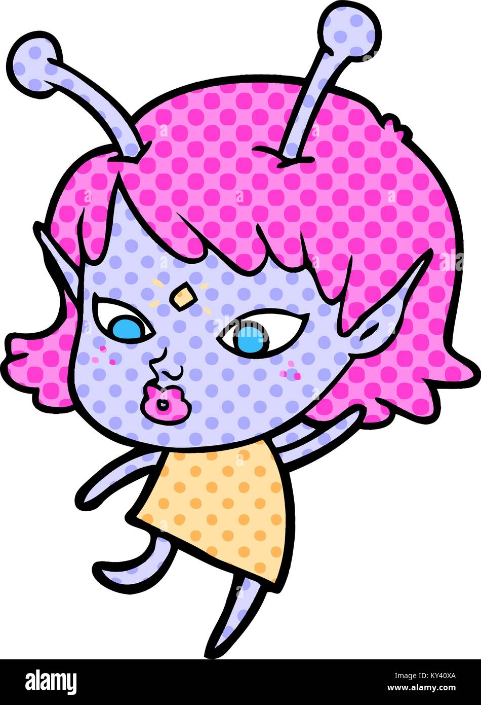 pretty cartoon alien girl dancing Stock Vector Image & Art - Alamy