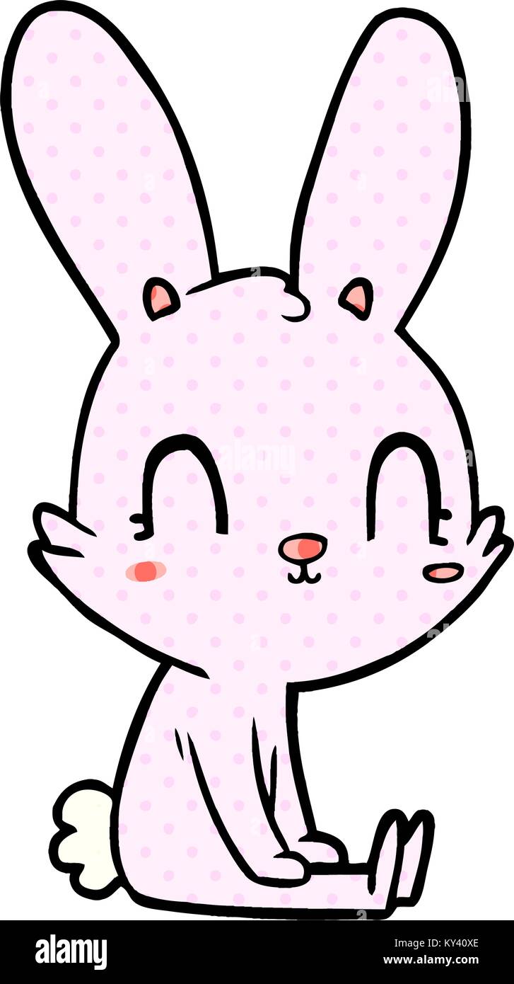 cute cartoon rabbit sitting Stock Vector Image & Art - Alamy