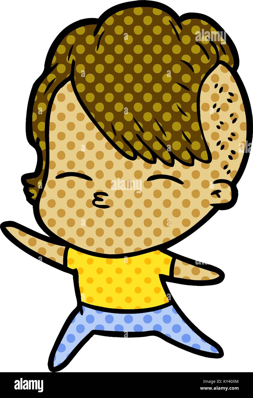 cartoon squinting girl Stock Vector Image & Art - Alamy