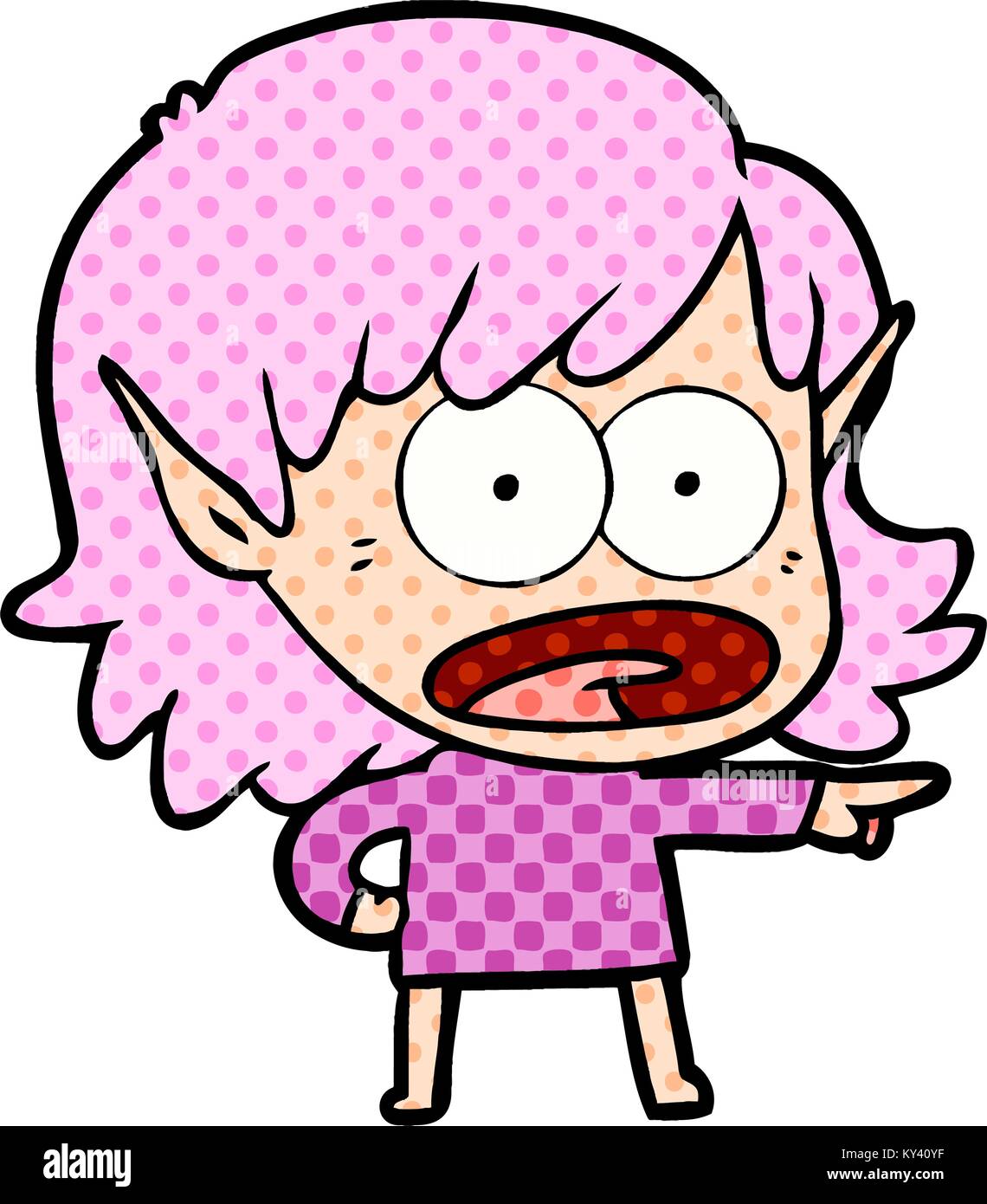 cartoon shocked elf girl Stock Vector Image & Art - Alamy