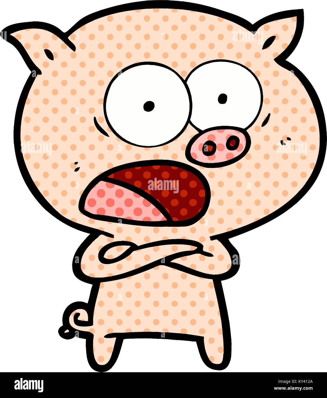 cartoon pig shouting Stock Vector Image & Art - Alamy