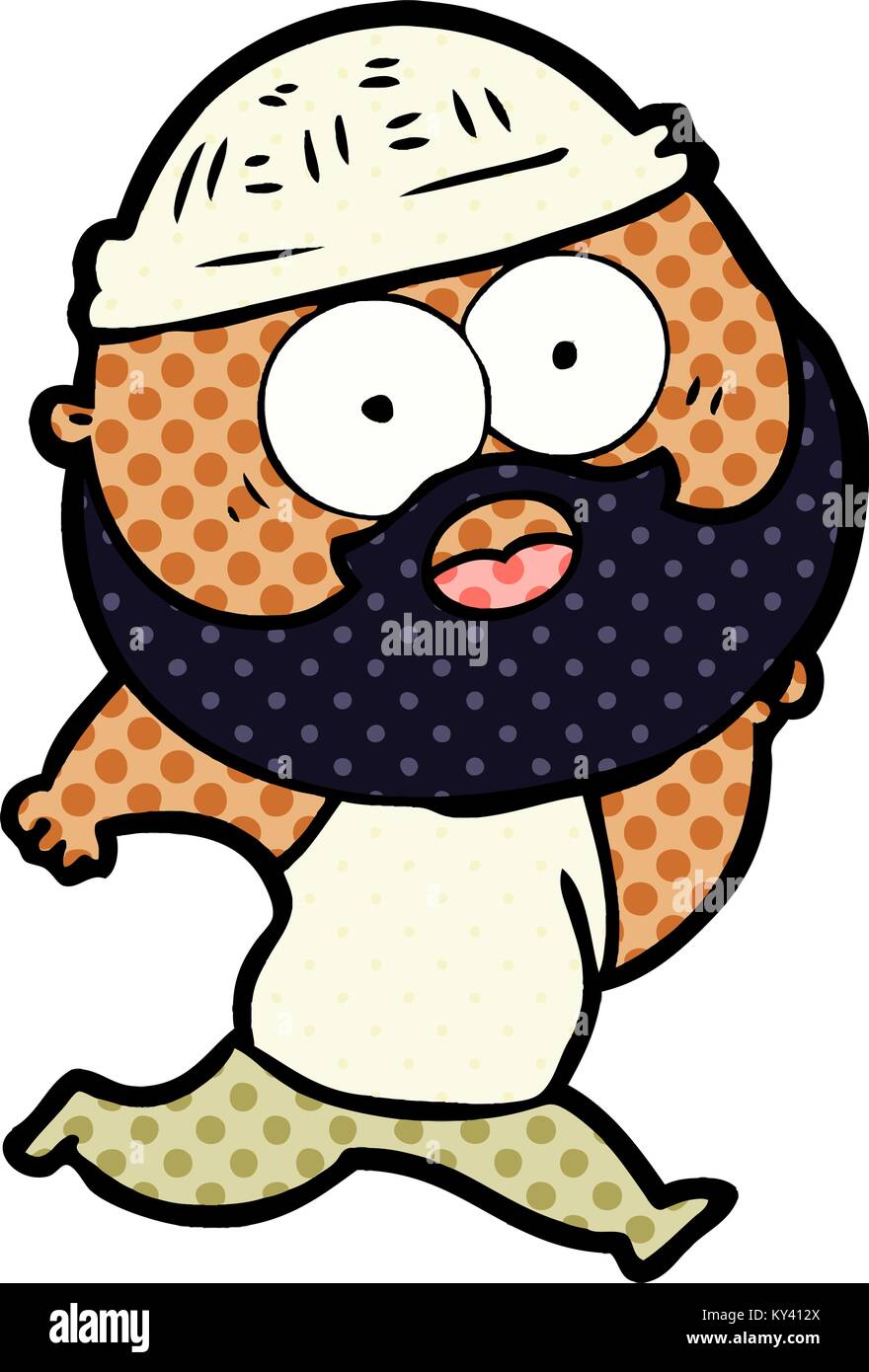 cartoon bearded man running Stock Vector Image & Art - Alamy