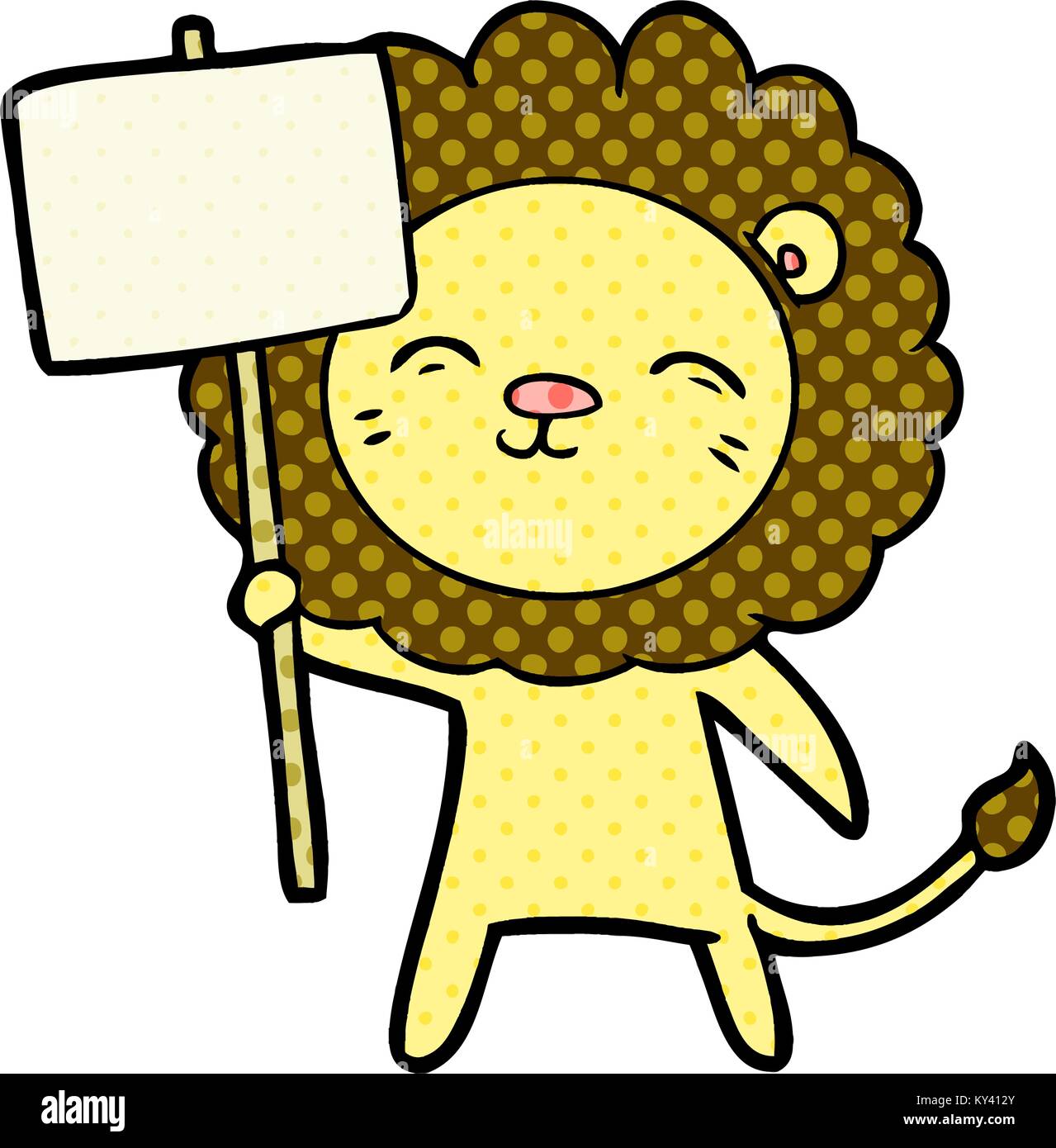 cartoon lion with protest sign Stock Vector Image & Art - Alamy