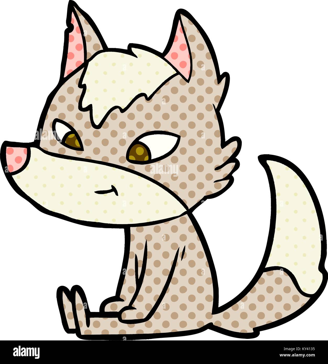 friendly cartoon wolf Stock Vector Image & Art - Alamy