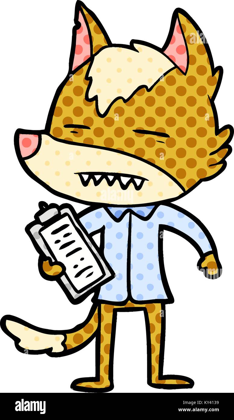 cartoon office wolf showing teeth Stock Vector Image & Art - Alamy