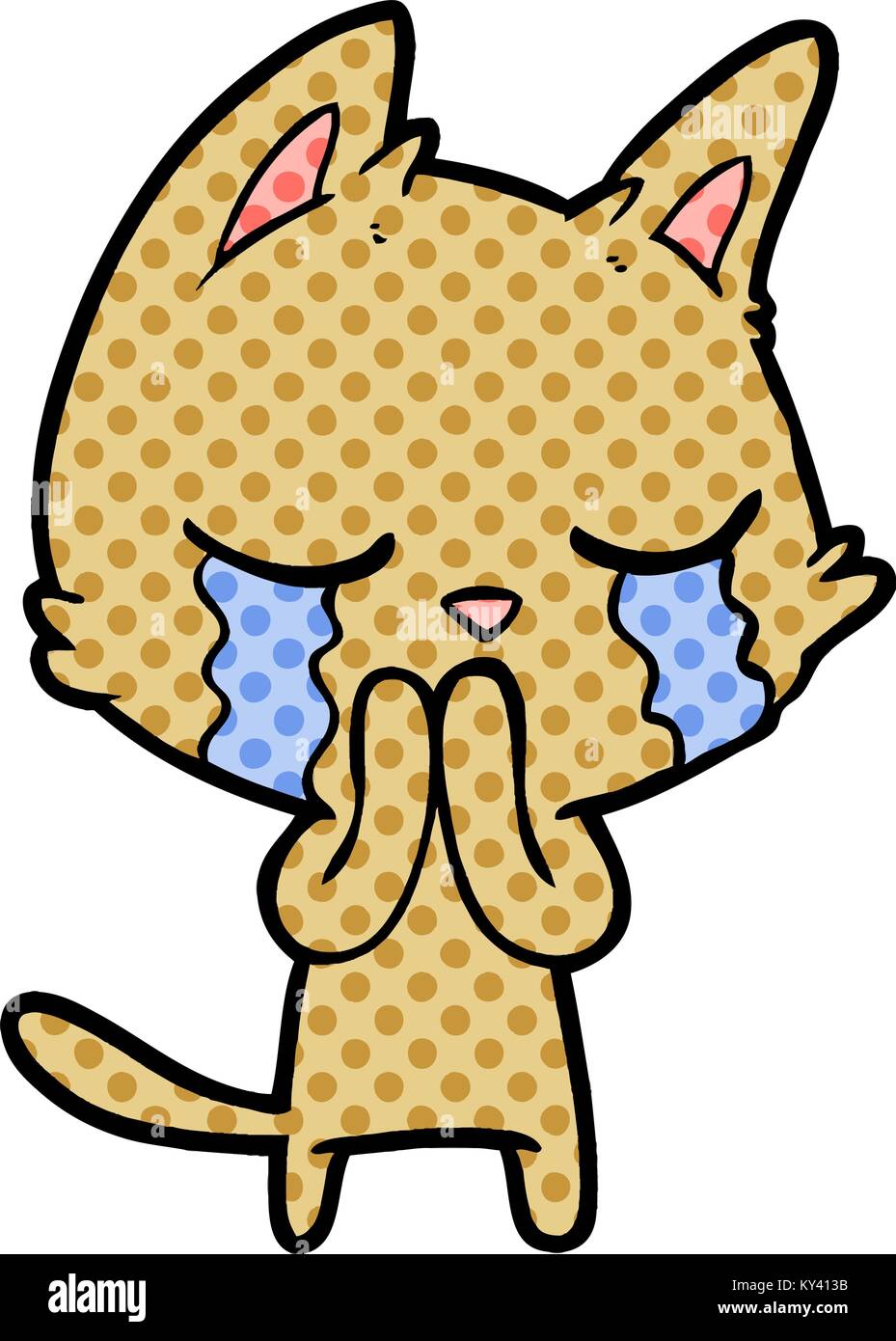 crying cartoon cat Stock Vector Image & Art - Alamy
