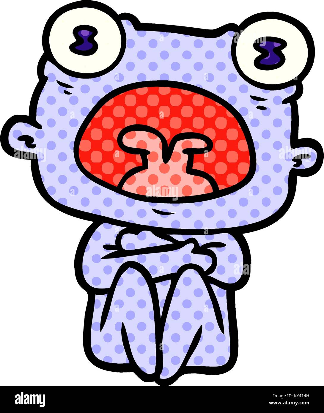 cartoon weird alien huddled up Stock Vector Image & Art - Alamy