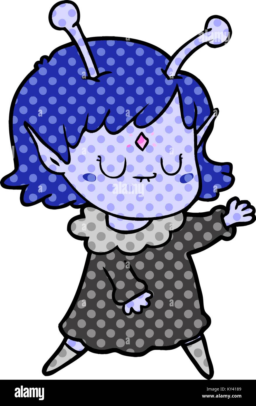 cartoon alien girl dancing Stock Vector Image & Art - Alamy