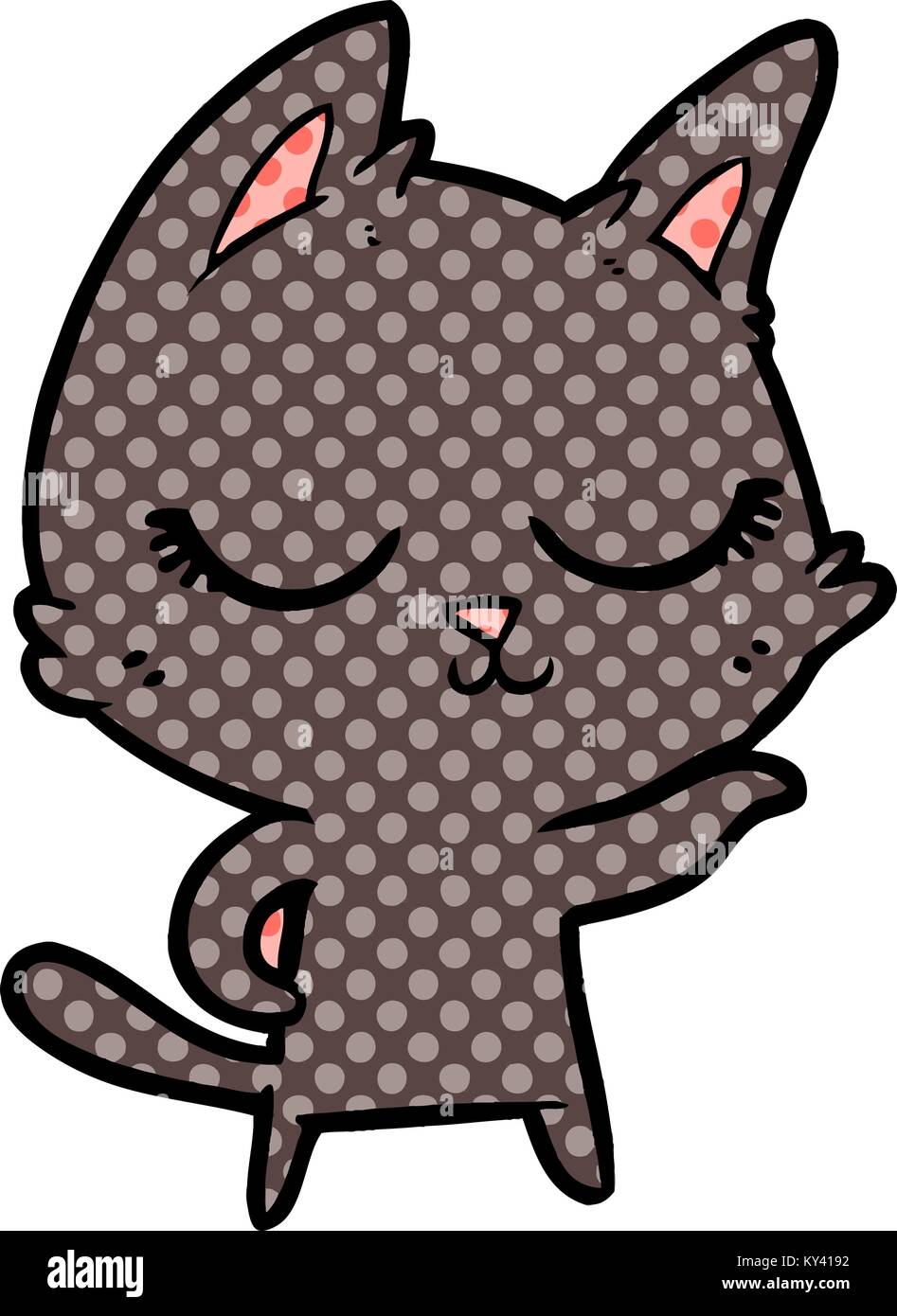 calm cartoon cat Stock Vector Image & Art - Alamy