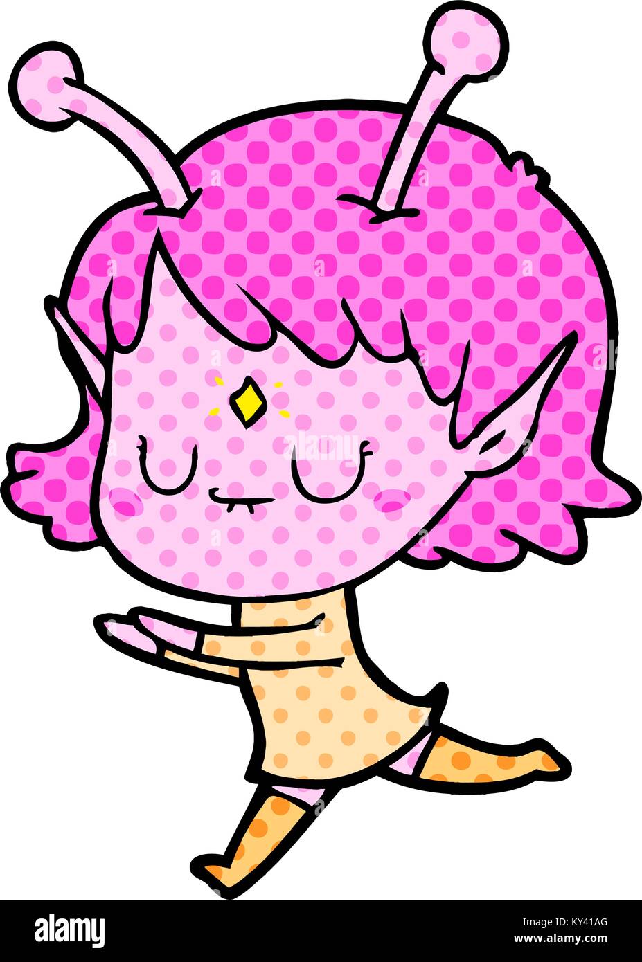 cartoon alien girl Stock Vector Image & Art - Alamy