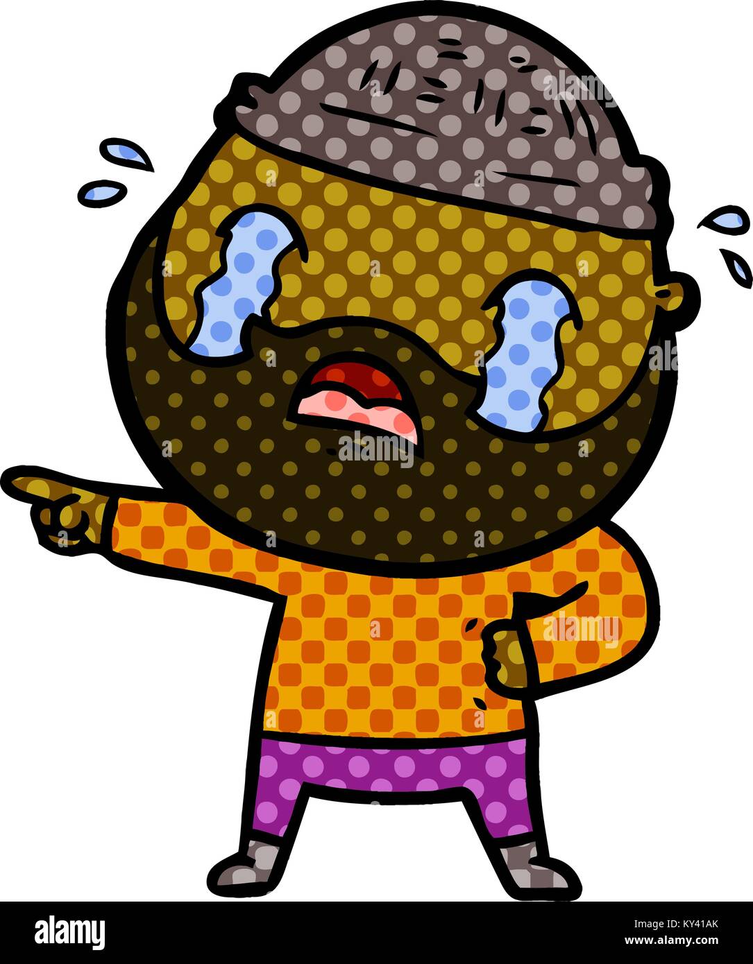 cartoon bearded man crying Stock Vector Image & Art - Alamy