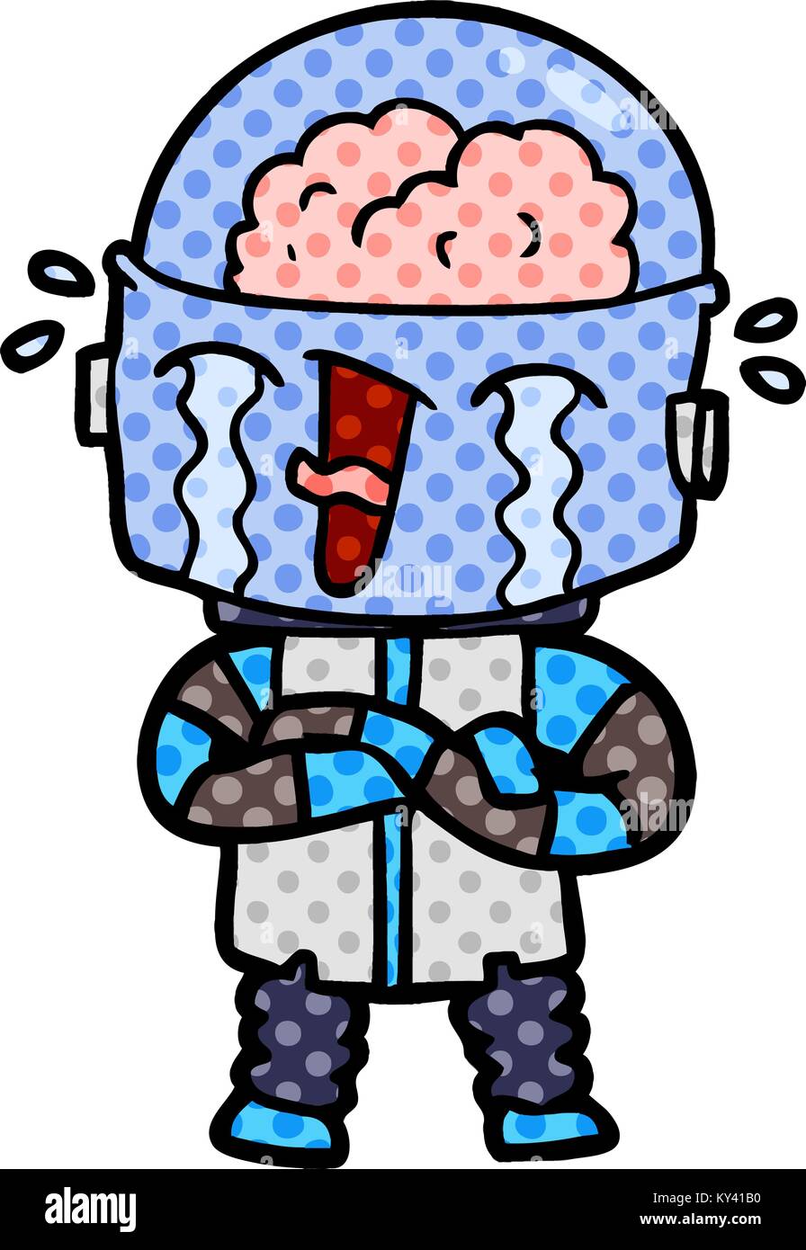 cartoon crying robot Stock Vector Image & Art - Alamy