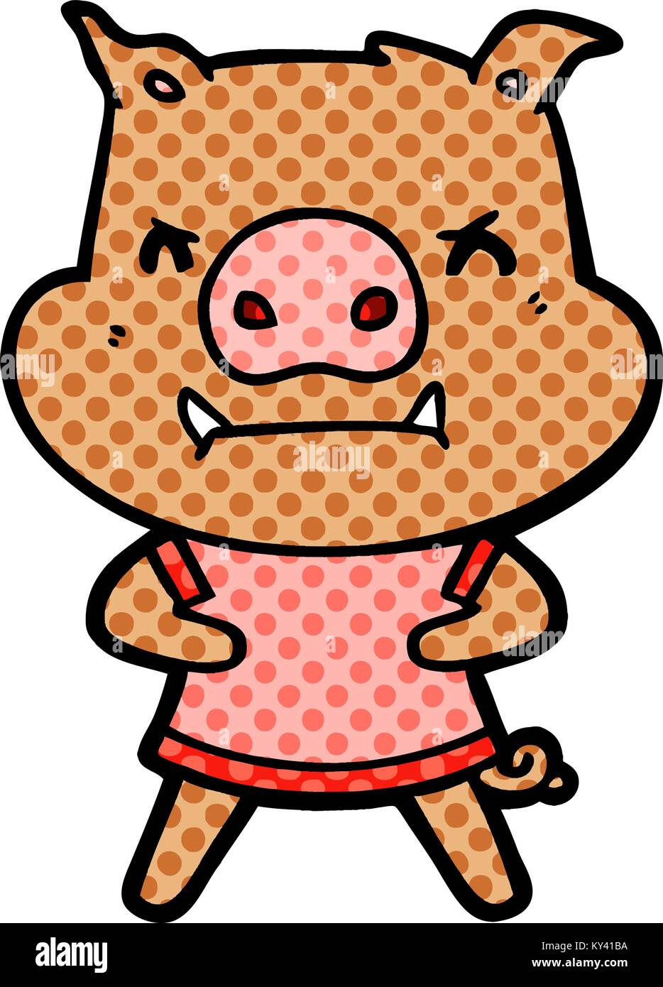 angry cartoon pig Stock Vector Image & Art - Alamy