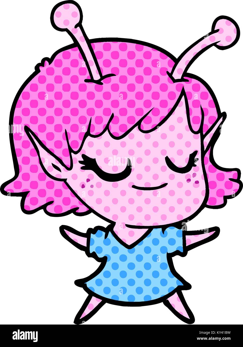 smiling alien girl cartoon Stock Vector Image & Art - Alamy
