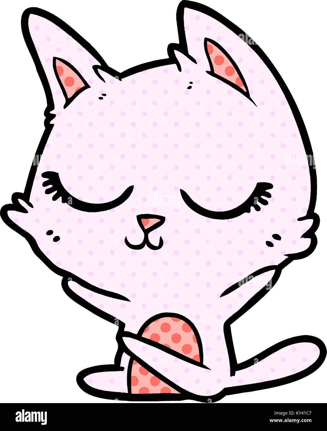 calm cartoon cat Stock Vector Image & Art - Alamy