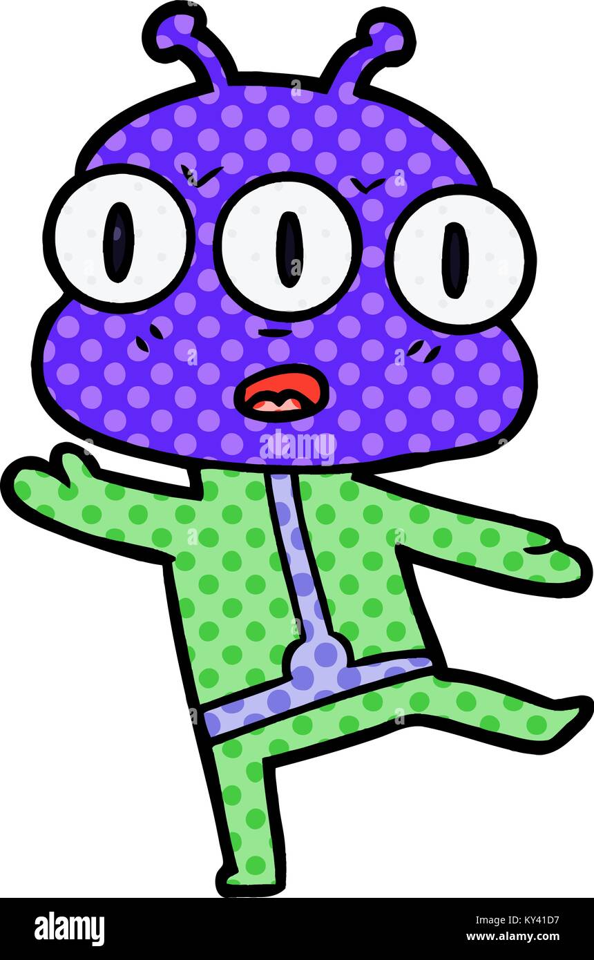 cartoon three eyed alien Stock Vector Image & Art - Alamy