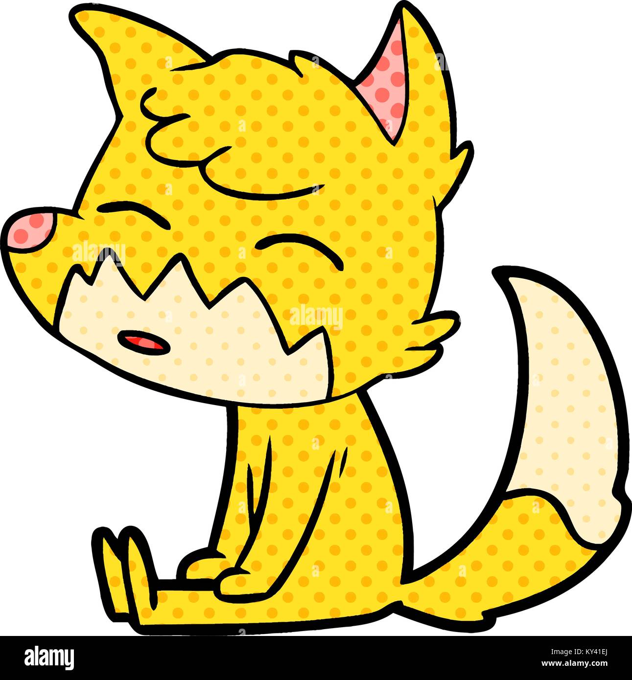 cartoon fox sitting Stock Vector Image & Art - Alamy