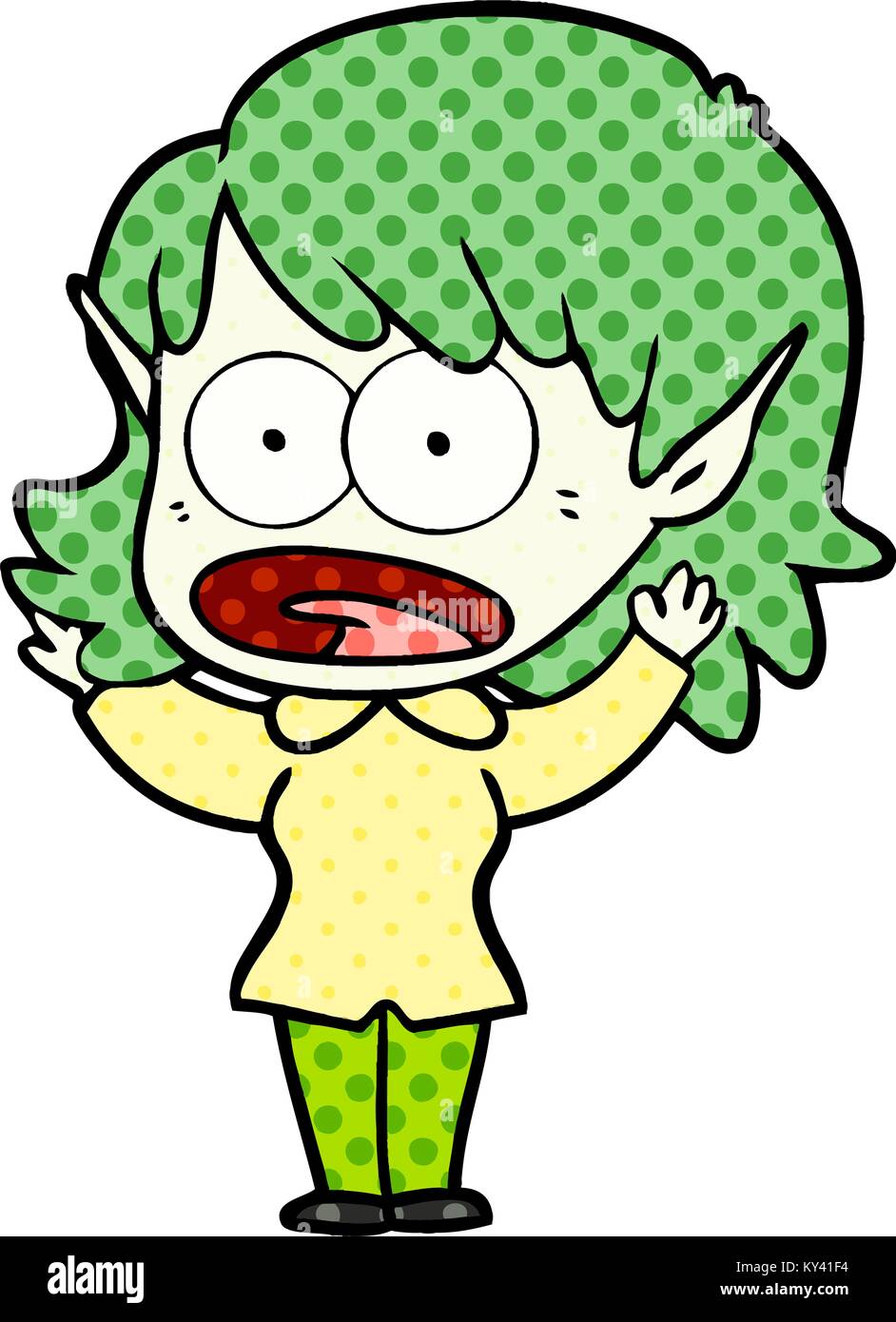 cartoon shocked elf girl Stock Vector Image & Art - Alamy