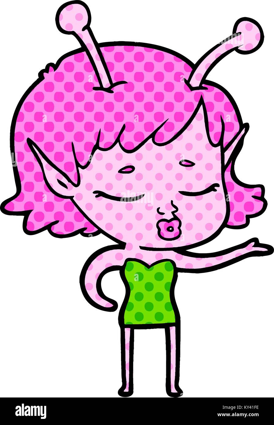 cute alien girl cartoon Stock Vector Image & Art - Alamy
