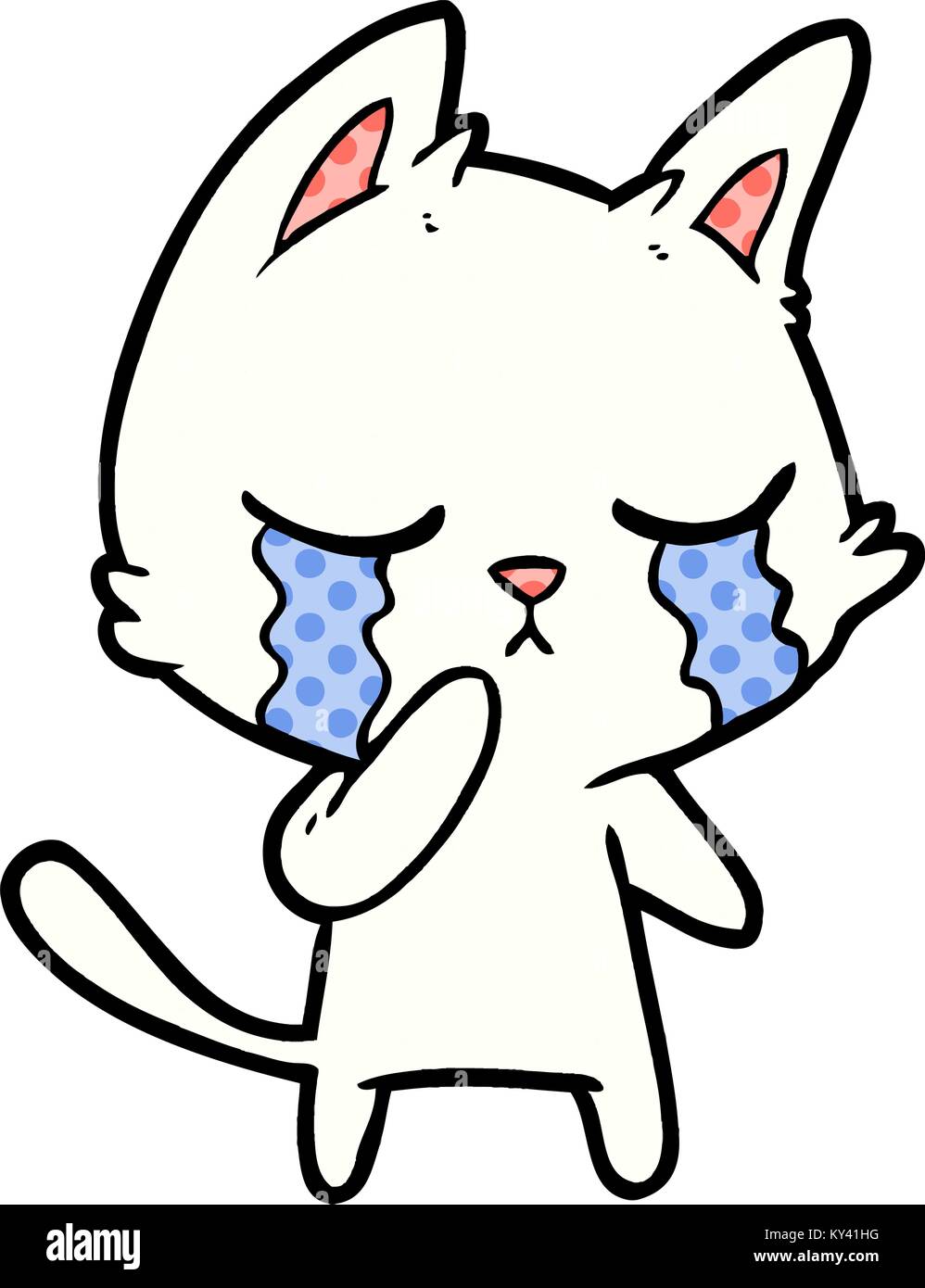 crying cartoon cat Stock Vector Image & Art - Alamy