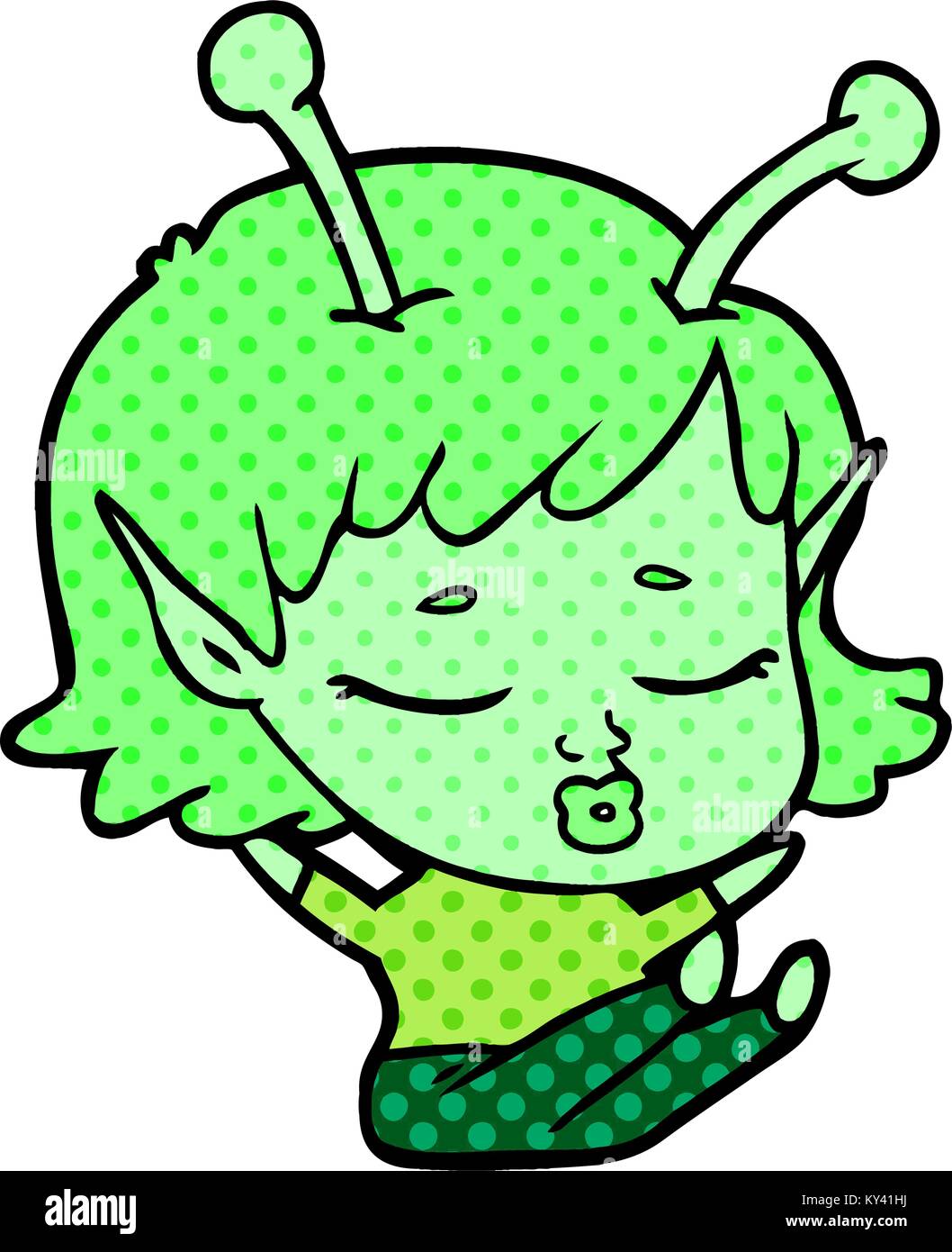 cute alien girl cartoon Stock Vector Image & Art - Alamy
