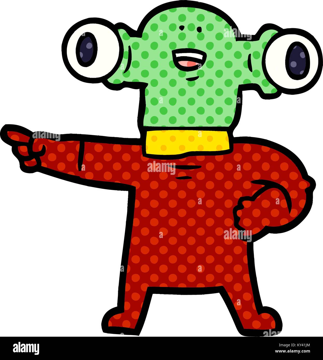 friendly cartoon alien pointing Stock Vector Image & Art - Alamy
