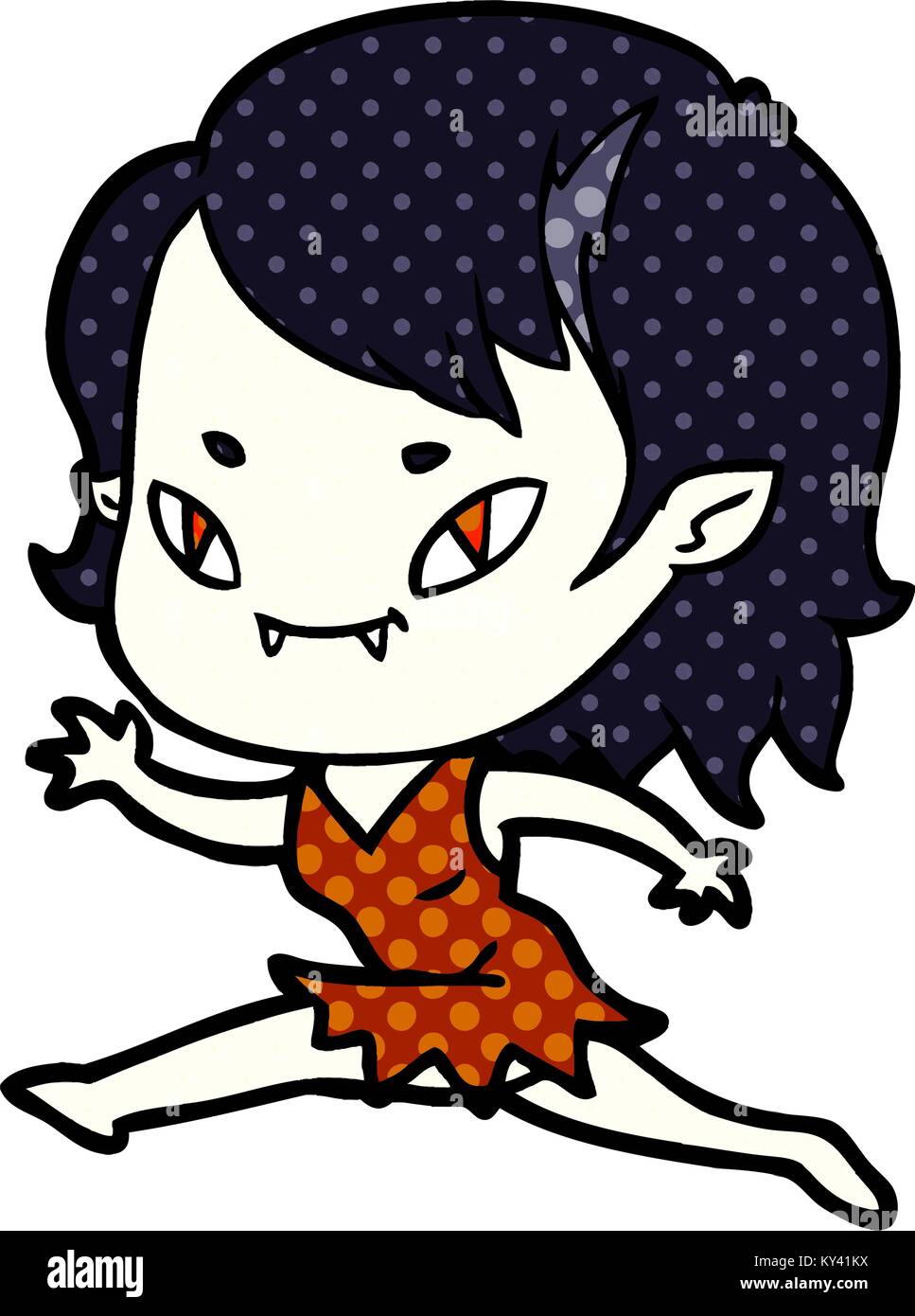 cartoon friendly vampire girl running Stock Vector Image & Art - Alamy