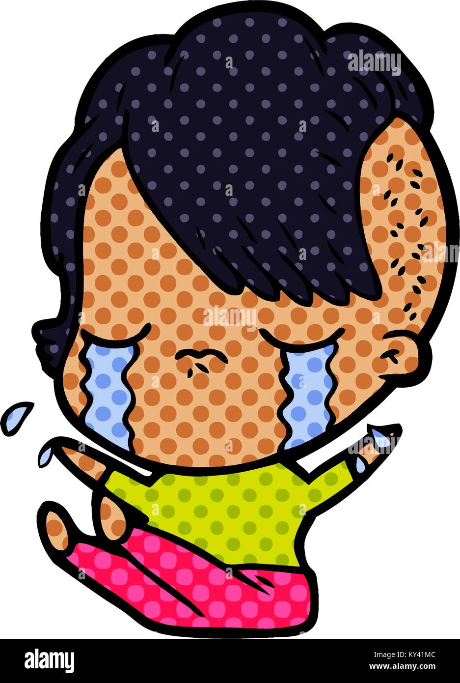 cartoon crying girl Stock Vector Image & Art - Alamy