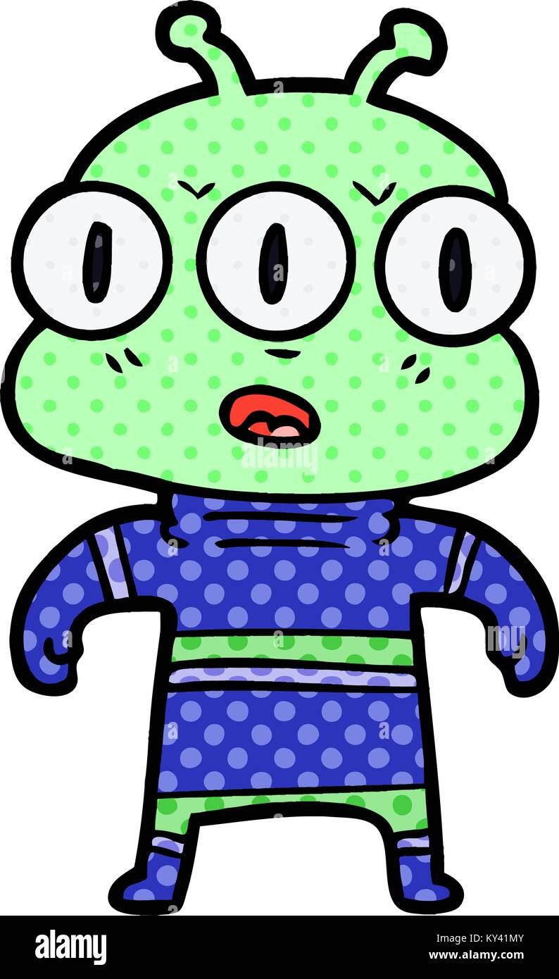 cartoon three eyed alien Stock Vector Image & Art - Alamy