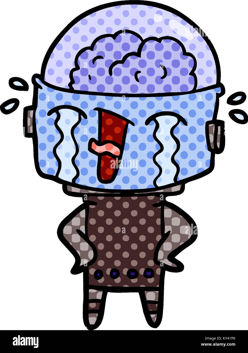 cartoon crying robot Stock Vector Image & Art - Alamy