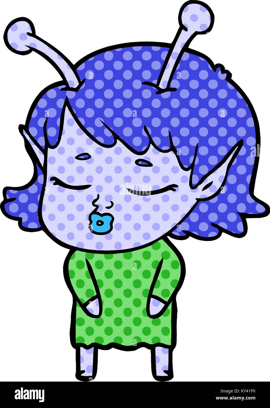 cute alien girl cartoon Stock Vector Image & Art - Alamy