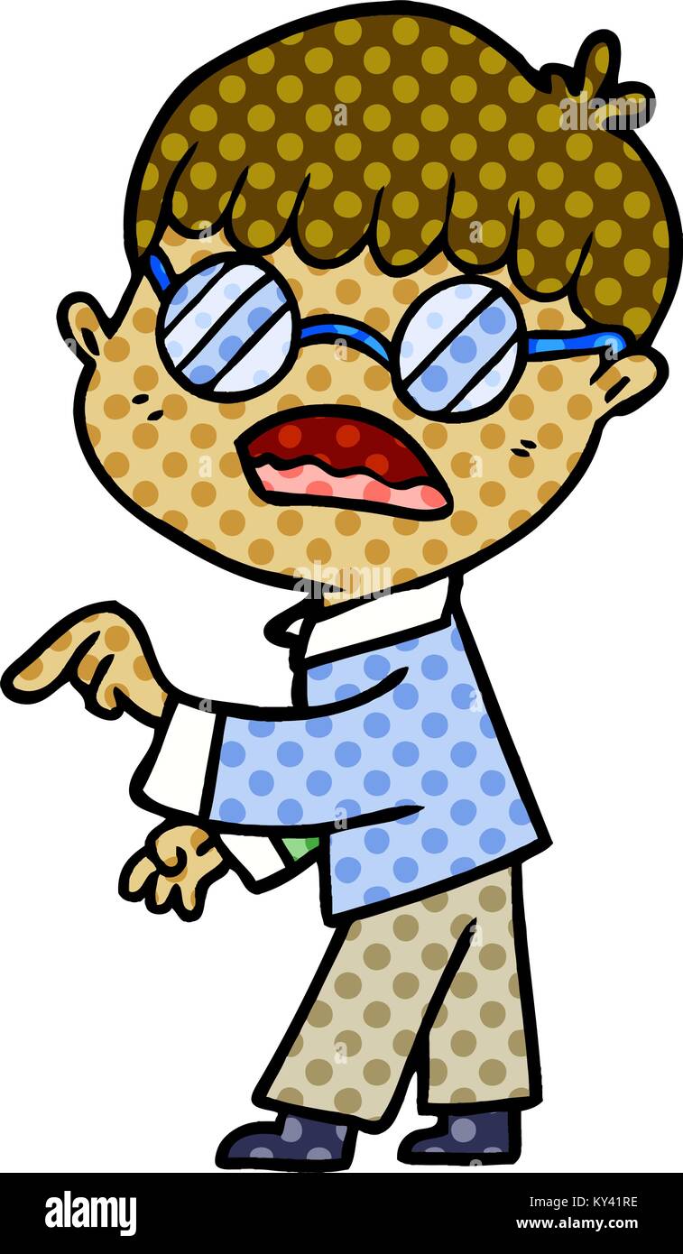 cartoon boy wearing spectacles Stock Vector Image & Art - Alamy
