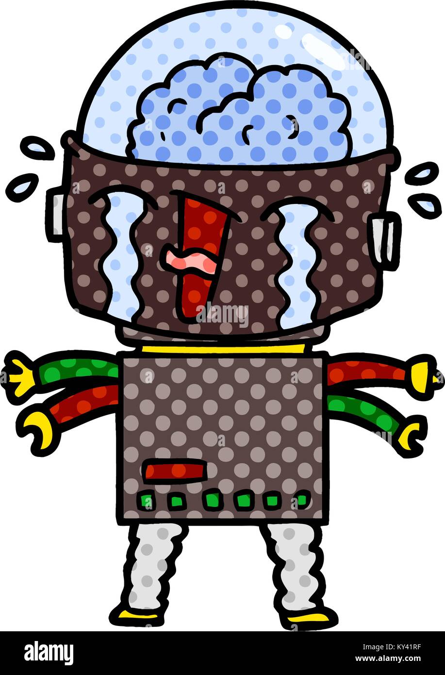 cartoon crying robot Stock Vector Image & Art - Alamy