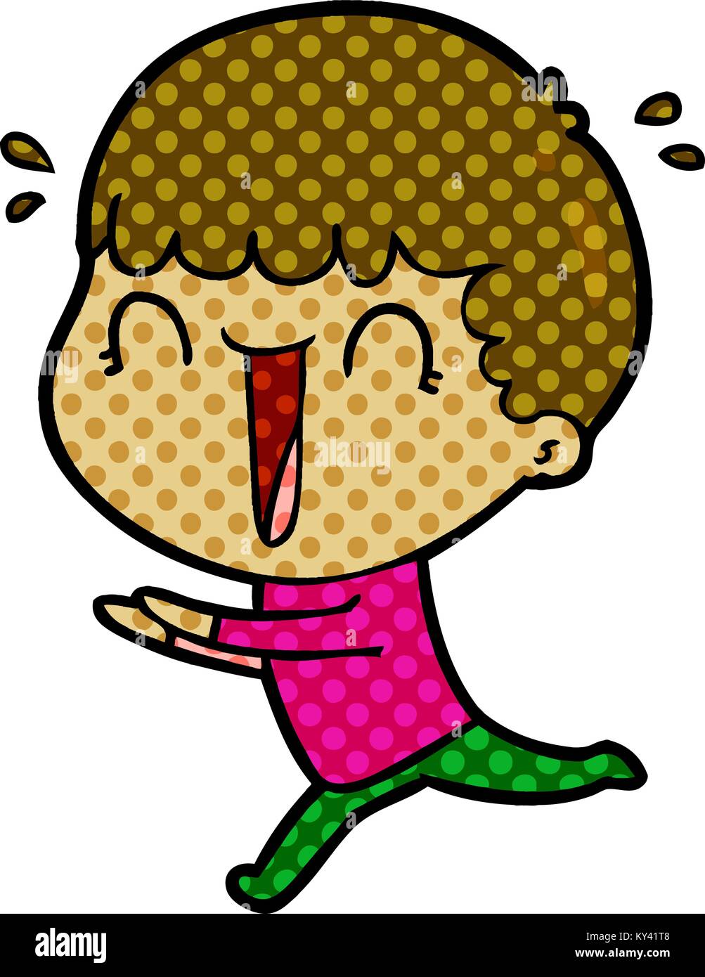 laughing cartoon man running Stock Vector Image & Art - Alamy