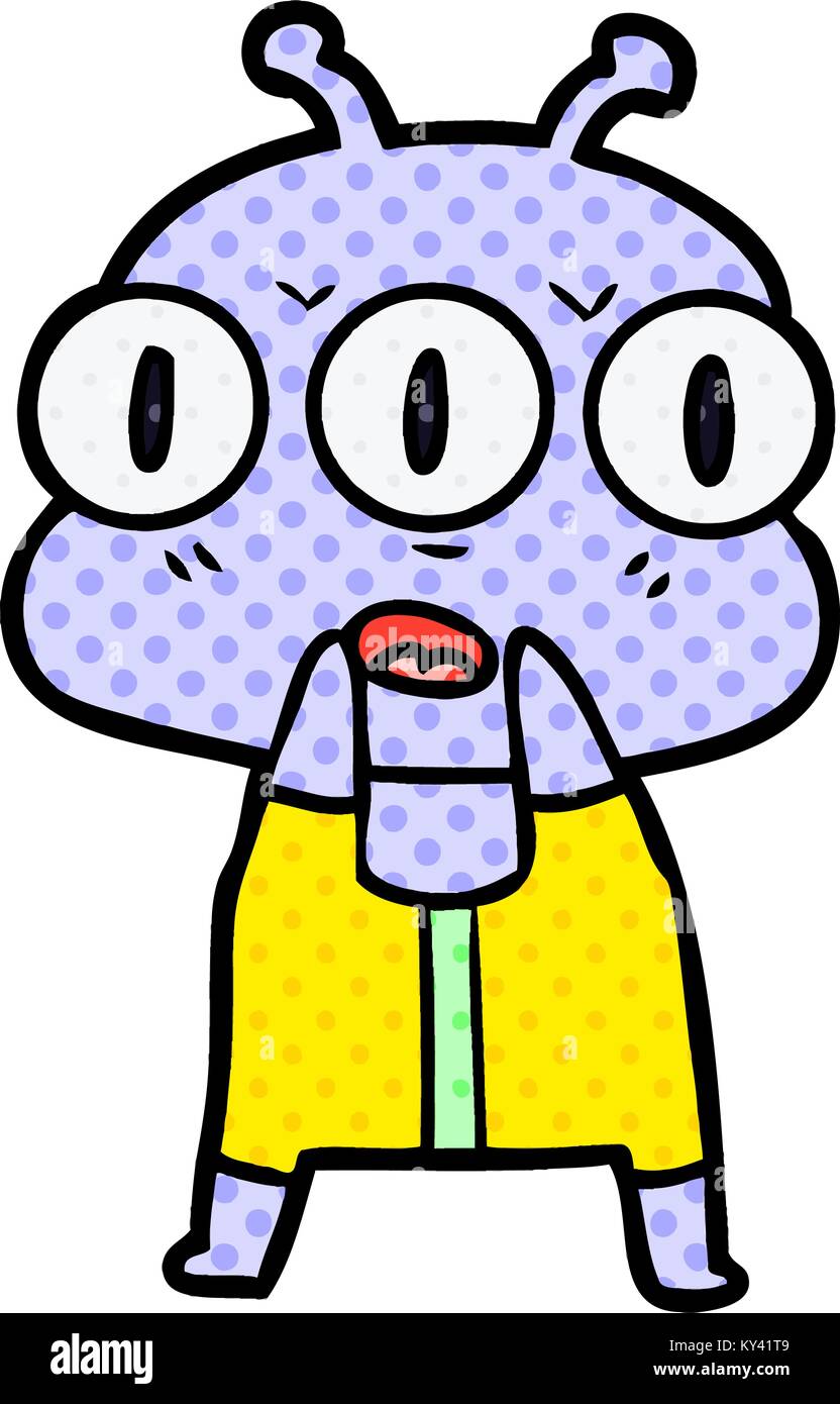 cartoon three eyed alien Stock Vector Image & Art - Alamy