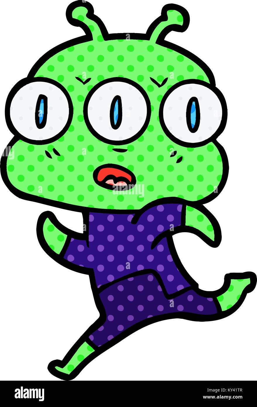 cartoon three eyed alien Stock Vector Image & Art - Alamy