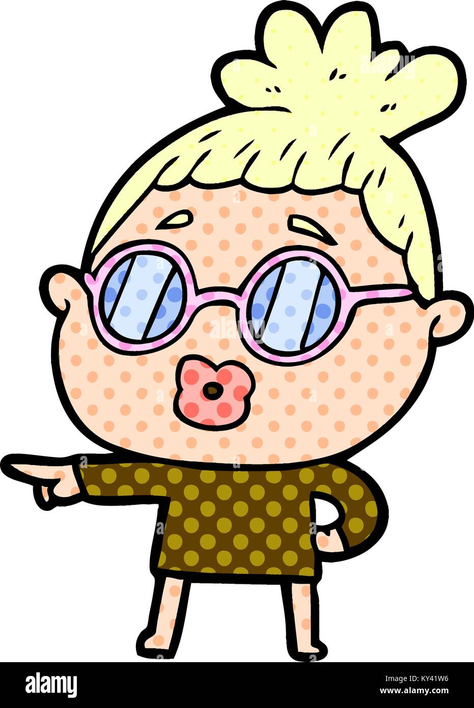 cartoon woman wearing spectacles Stock Vector Image & Art - Alamy