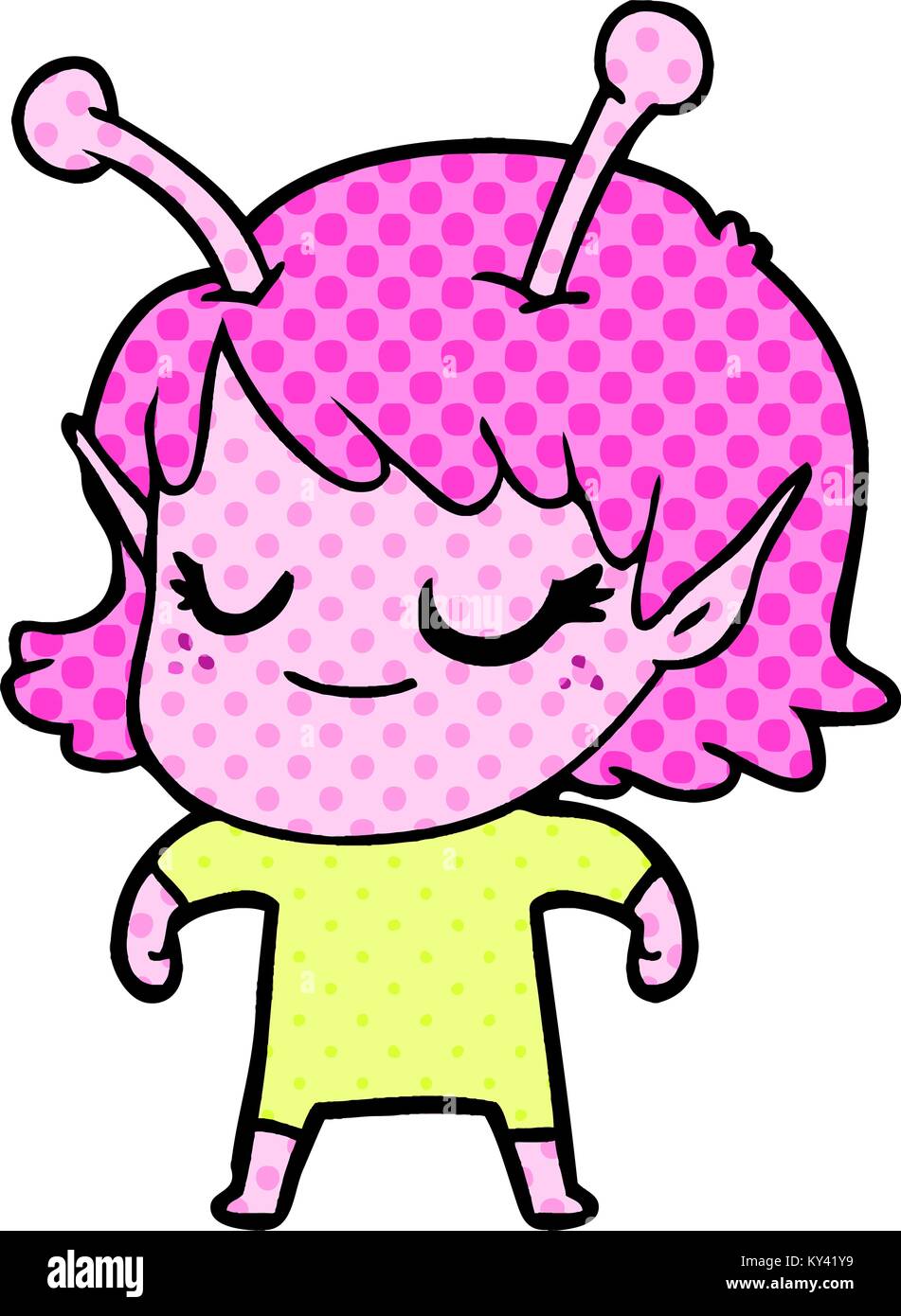 smiling alien girl cartoon Stock Vector Image & Art - Alamy