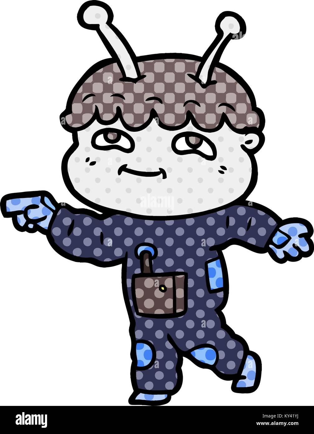 friendly cartoon spaceman pointing Stock Vector Image & Art - Alamy