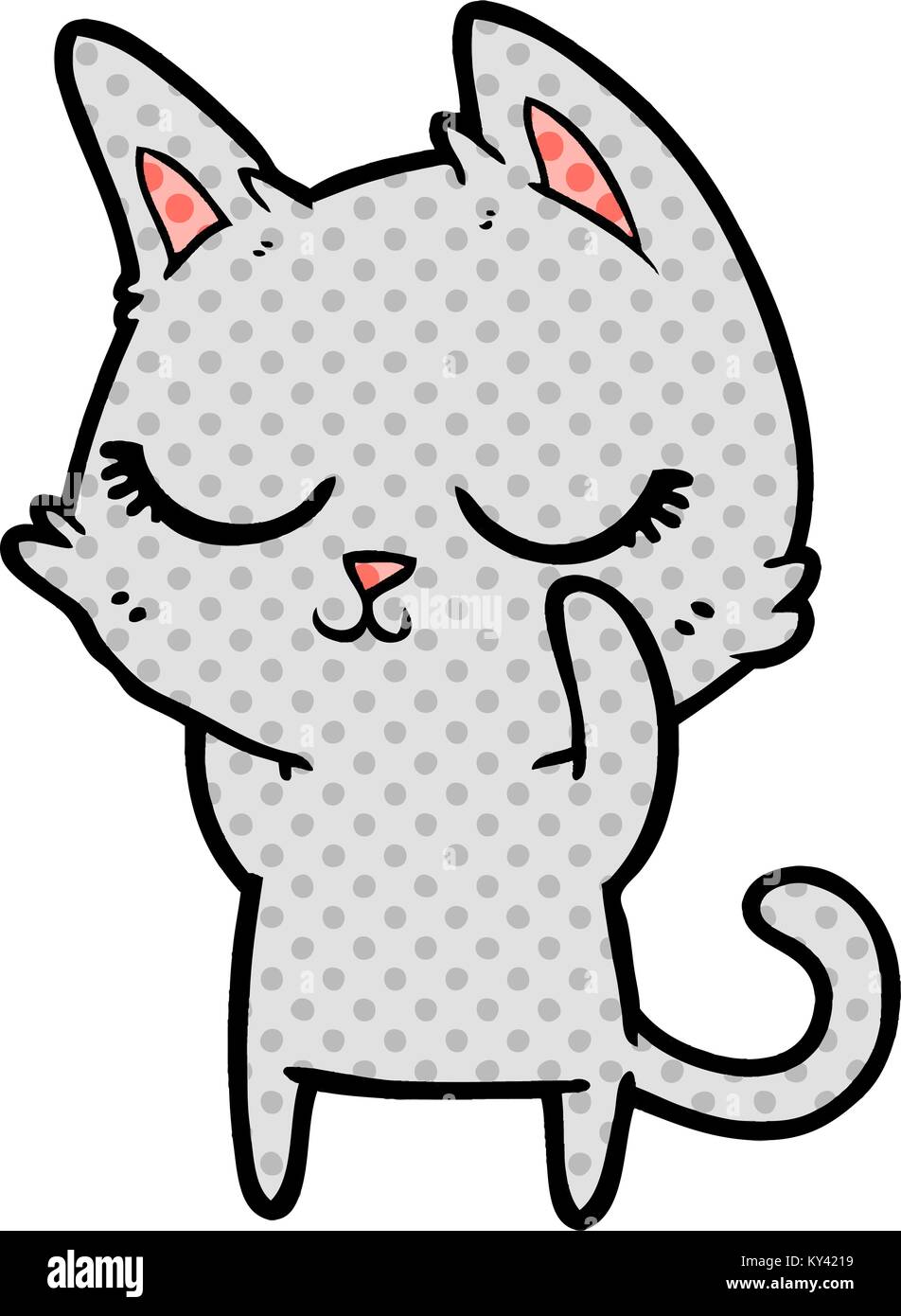 calm cartoon cat Stock Vector Image & Art - Alamy