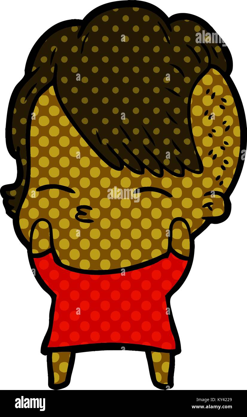 cartoon squinting girl Stock Vector Image & Art - Alamy