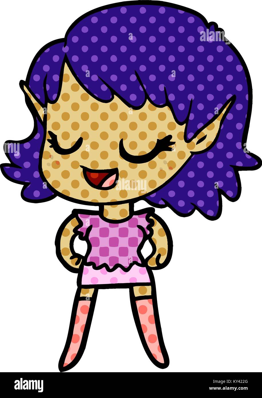 happy cartoon elf girl Stock Vector Image & Art - Alamy