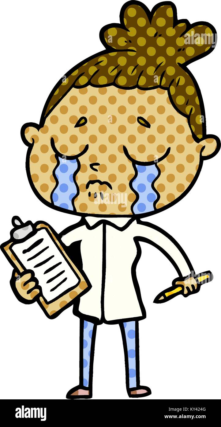 cartoon crying saleswoman Stock Vector Image & Art - Alamy