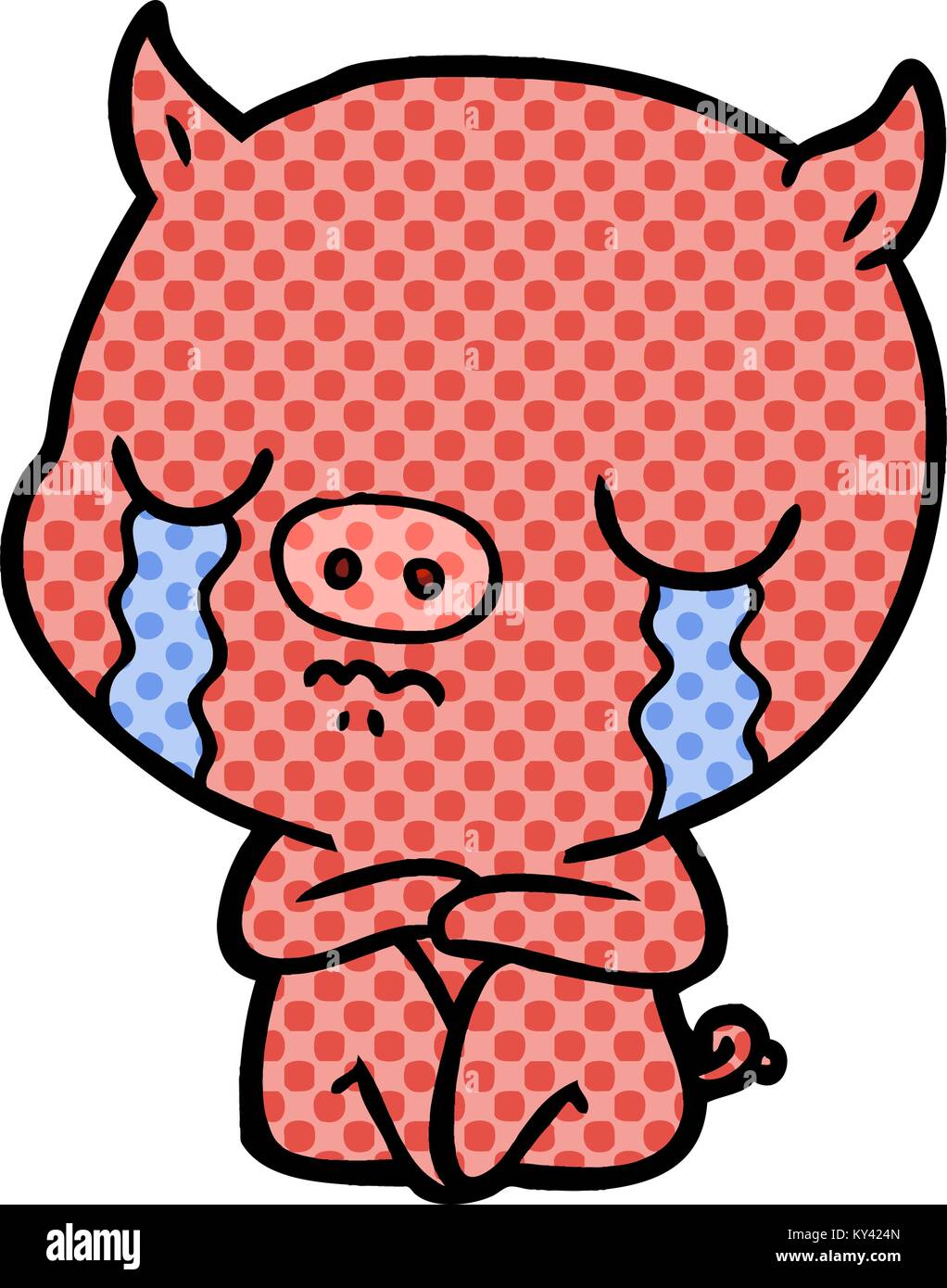 cartoon sitting pig crying Stock Vector Image & Art - Alamy