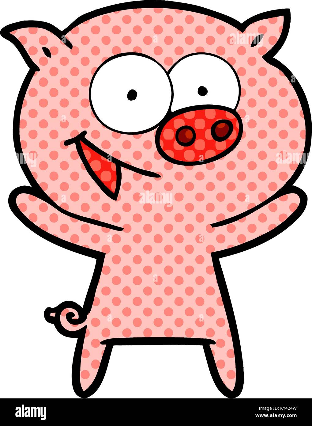 cheerful pig cartoon Stock Vector Image & Art - Alamy