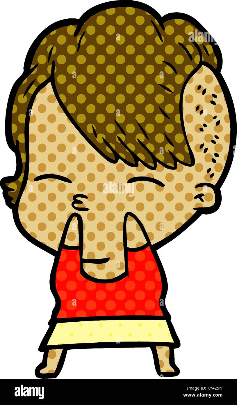 cartoon squinting girl Stock Vector Image & Art - Alamy