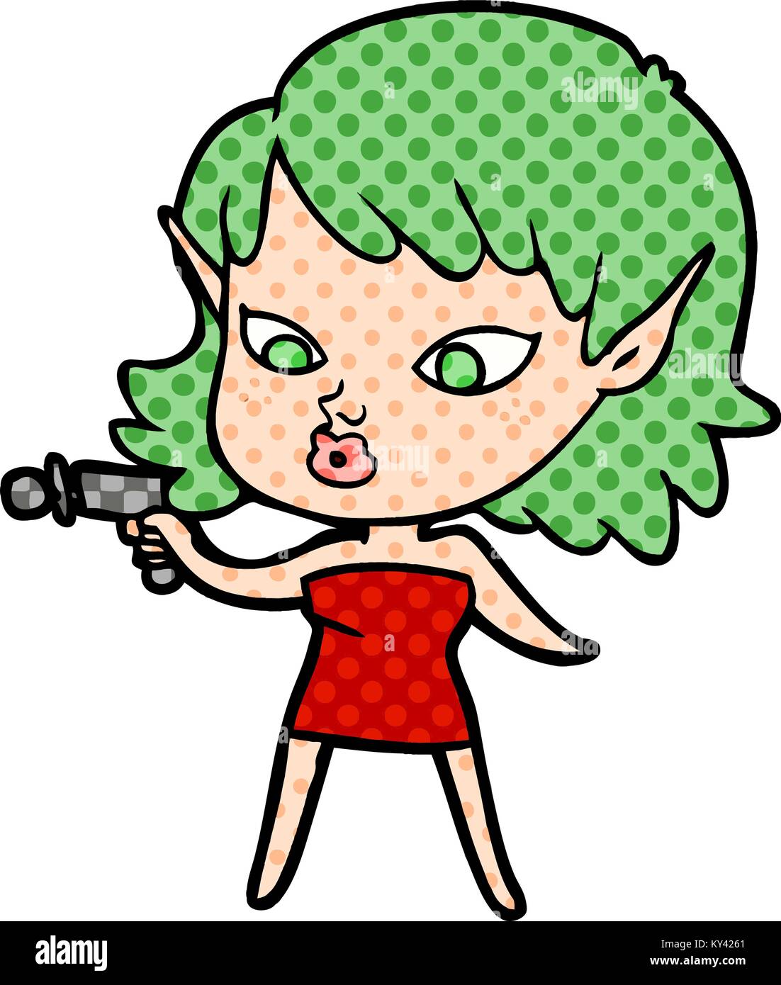 pretty cartoon girl with ray gun Stock Vector Image & Art - Alamy