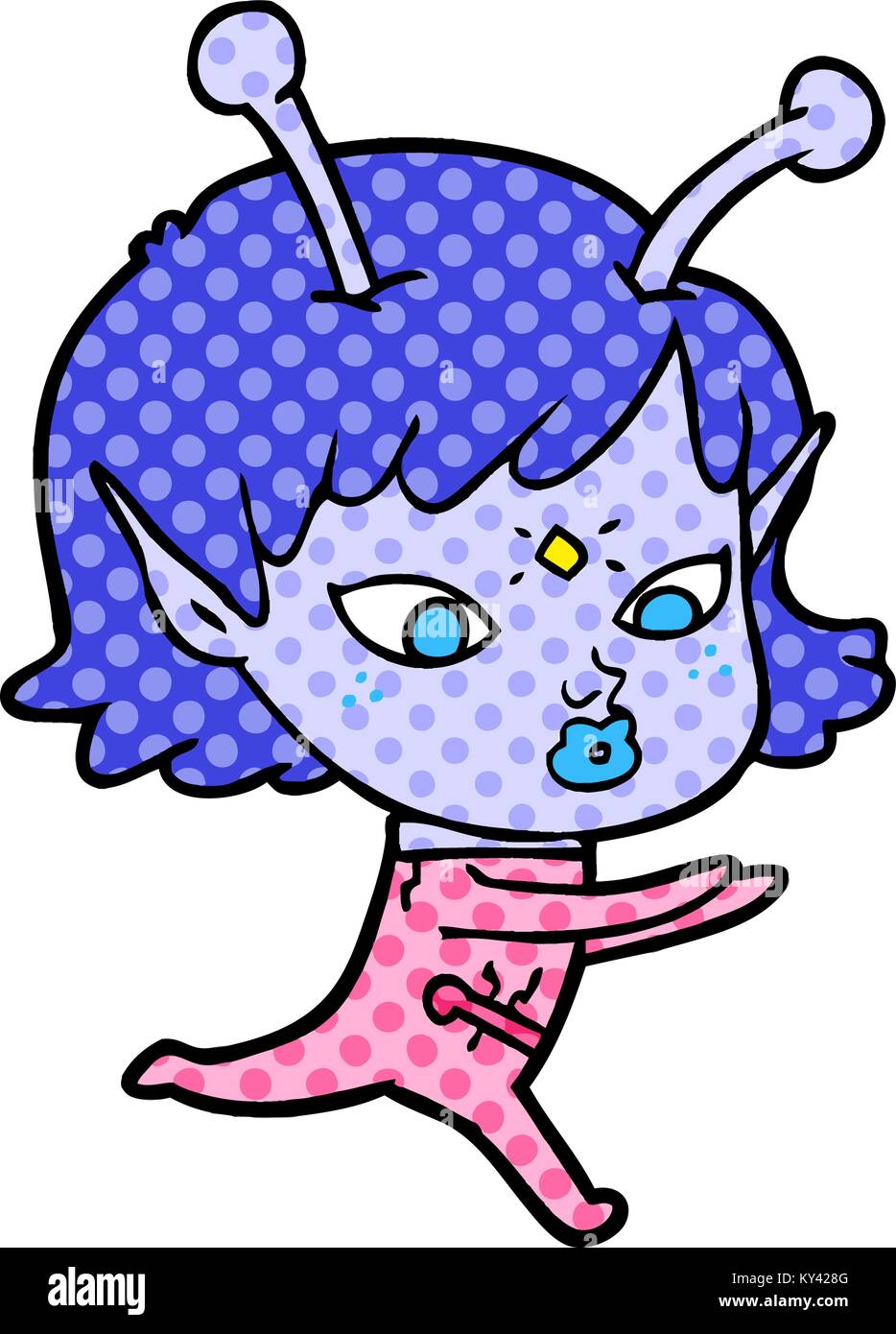 pretty cartoon alien girl Stock Vector Image & Art - Alamy