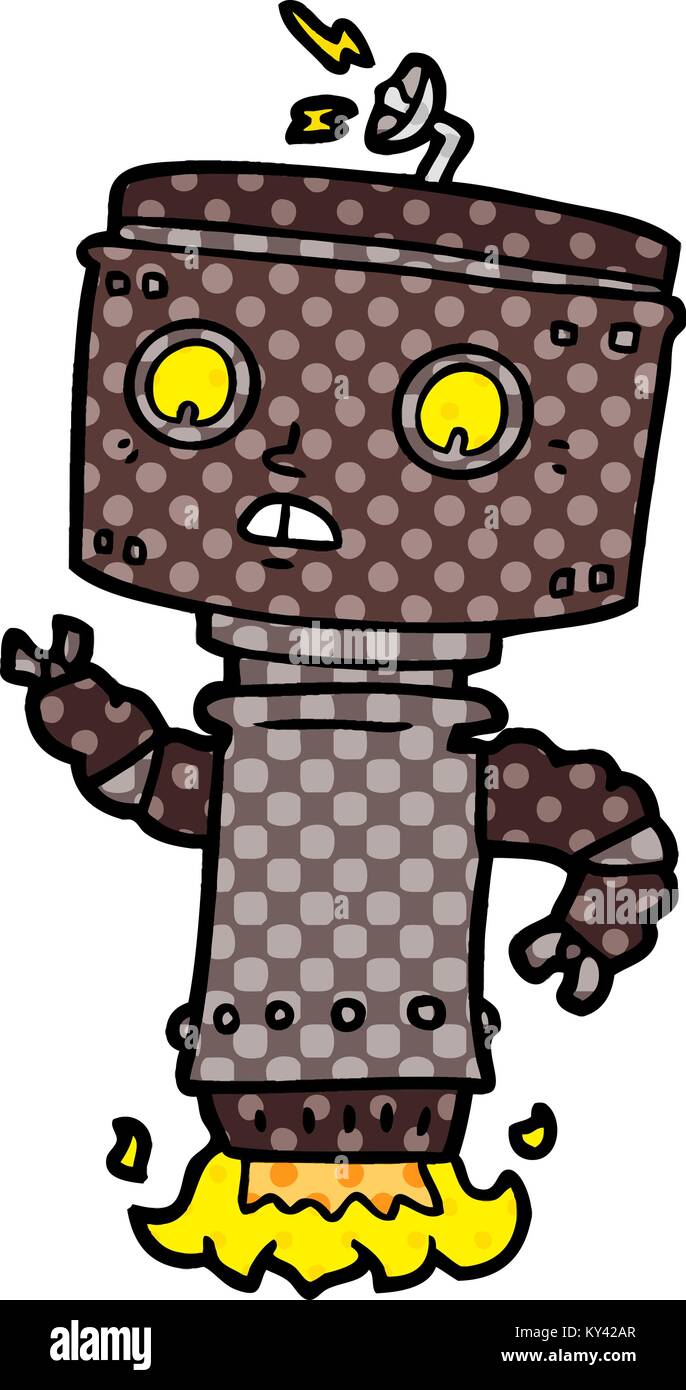 cartoon robot hovering Stock Vector Image & Art - Alamy