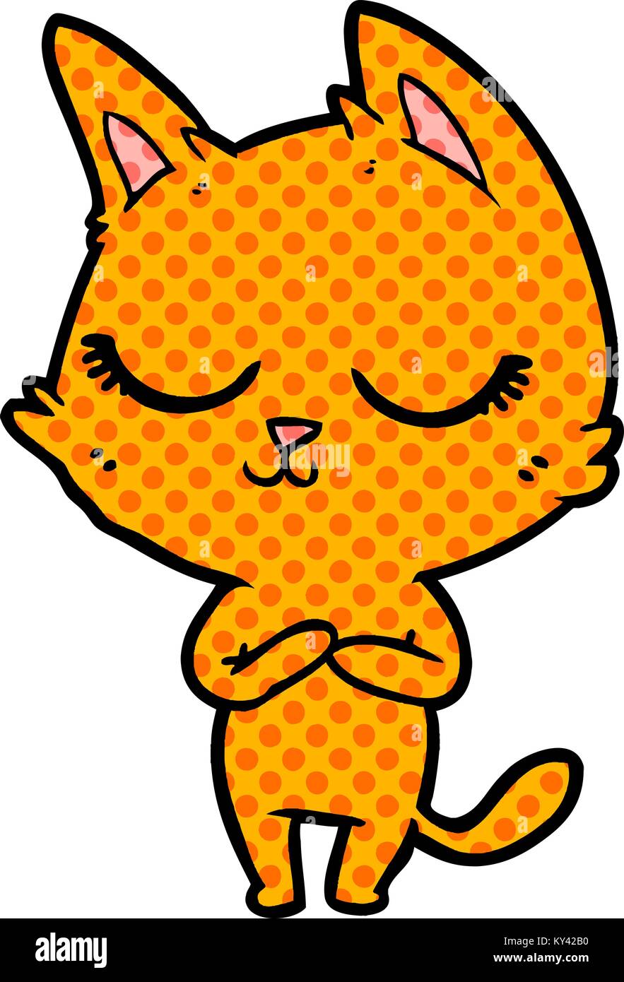 calm cartoon cat Stock Vector Image & Art - Alamy